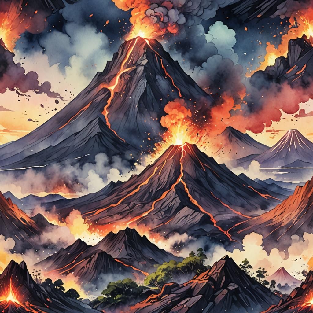 Volcano - AI Generated Artwork - NightCafe Creator