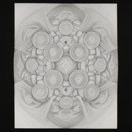 Text based on squares and circles hyperdetailed charcoal drawing ...