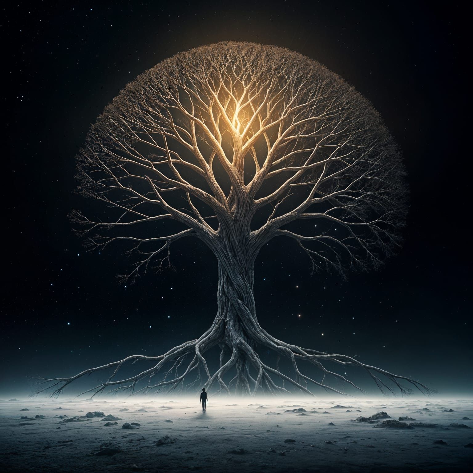 A minimalistic representation of Yggdrasil, the tree of life, standing ...