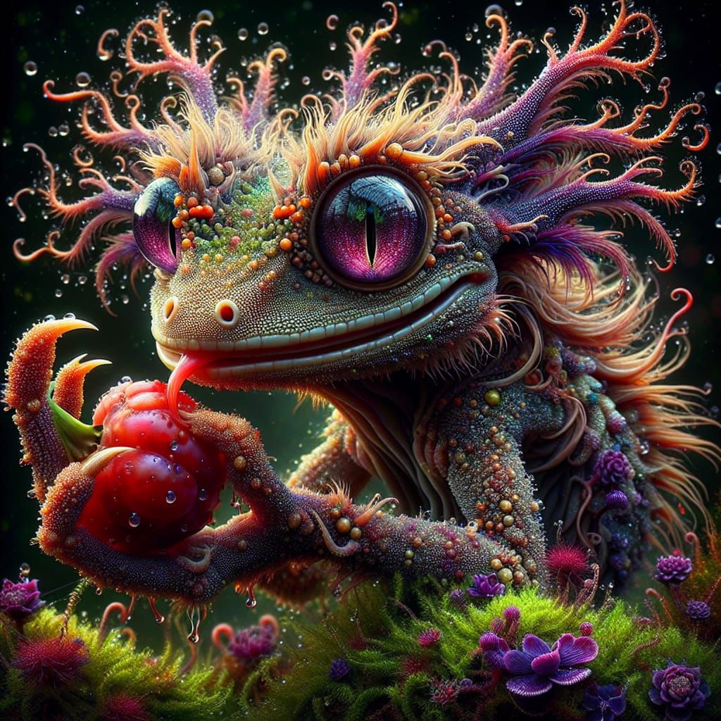 Frizzled Moss Floral lizard - Mythical Murex Cat-Gecko in Ma...