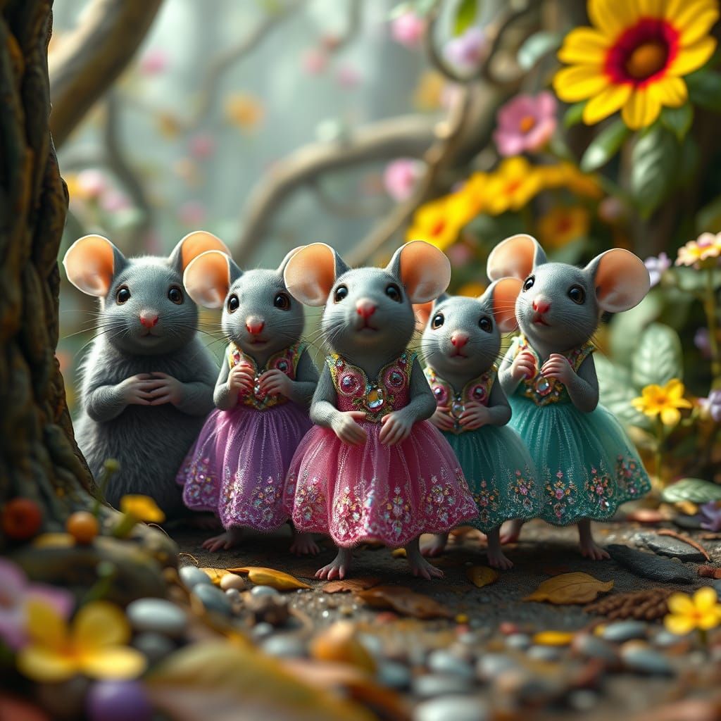 Толстая мышь😂 - Chubby Mice in Whimsical Forest Wonderland