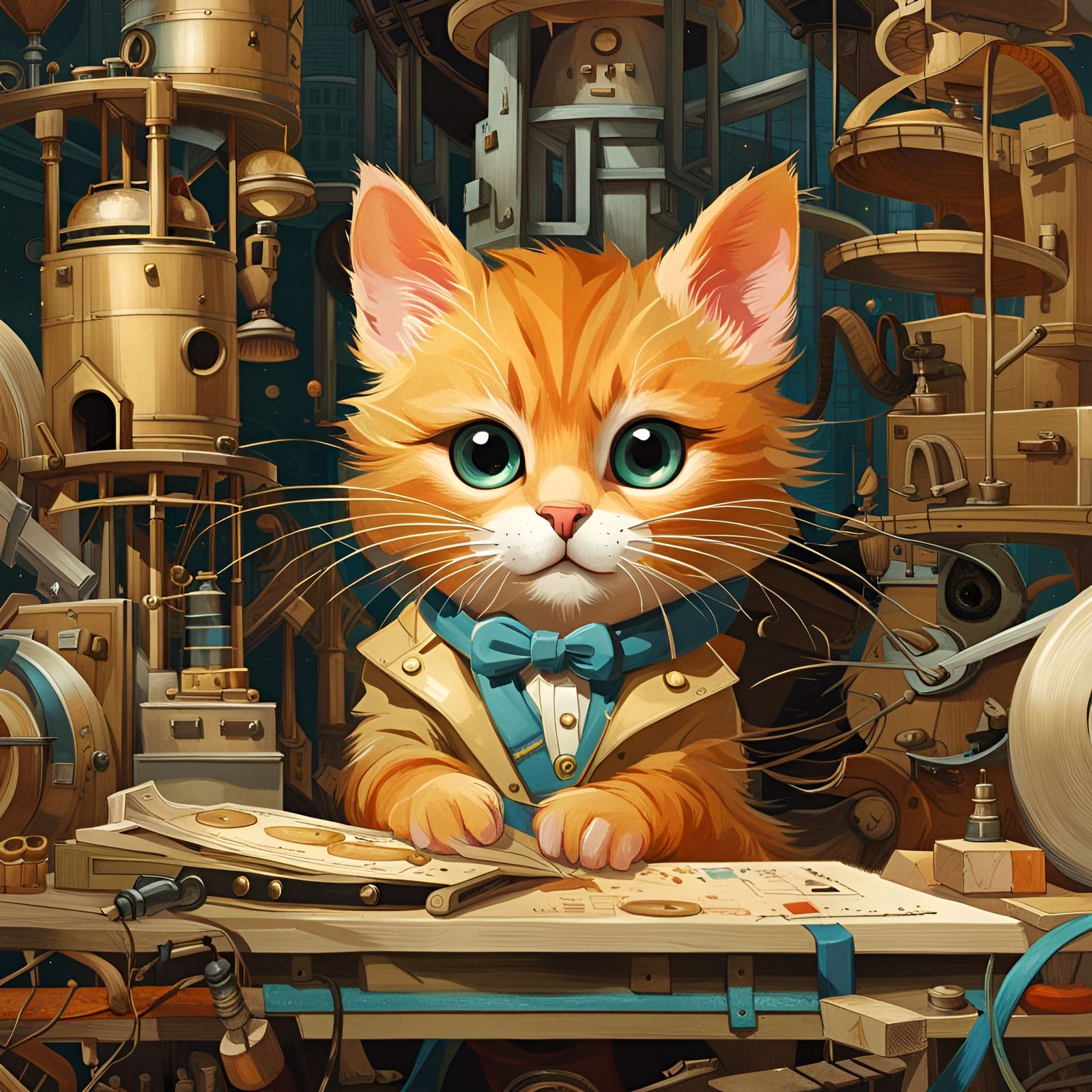 Mr. Meow, the engineer... - AI Generated Artwork - NightCafe Creator