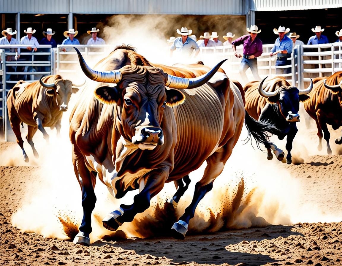 Angry bulls - AI Generated Artwork - NightCafe Creator