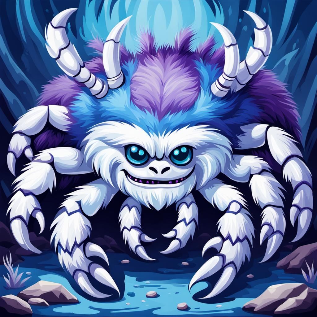 fierce powerful yeti crab - AI Generated Artwork - NightCafe Creator