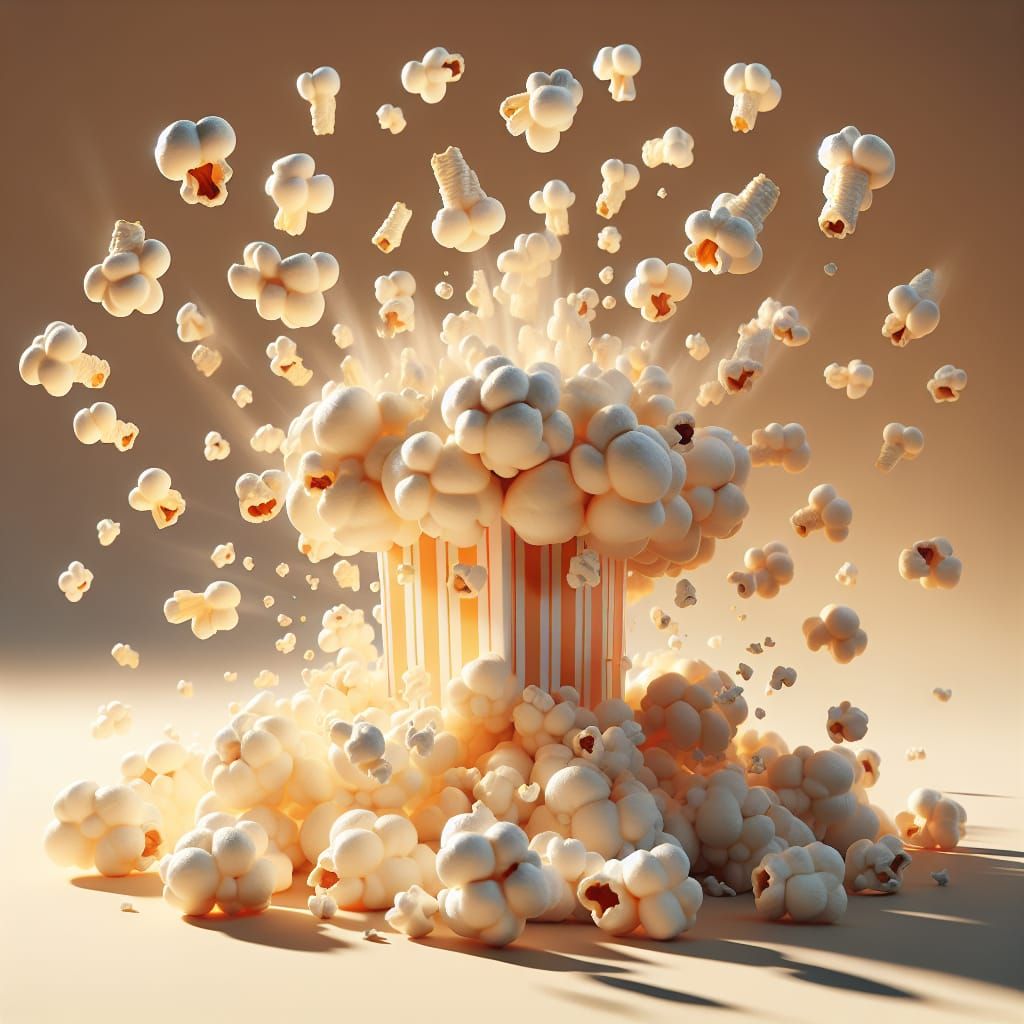 Popcorn explosion. - AI Generated Artwork - NightCafe Creator
