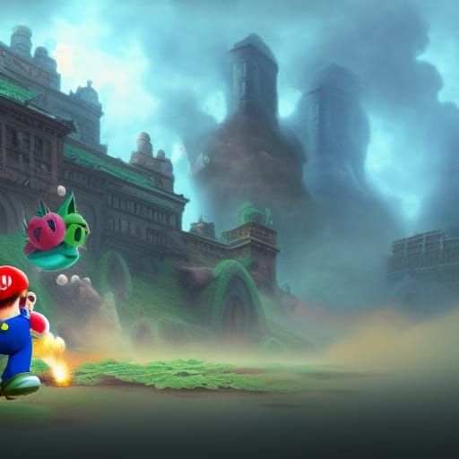 Super Mario Burning - AI Generated Artwork - NightCafe Creator