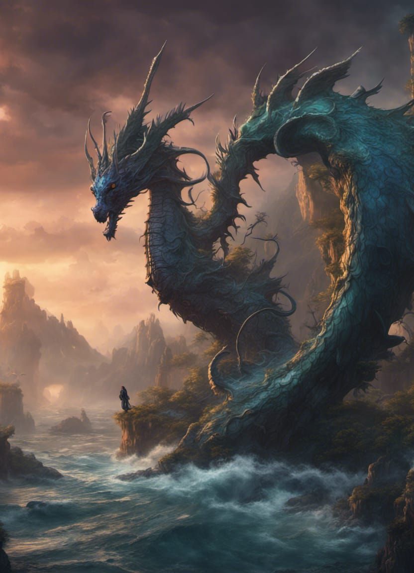 Sea dragon detailed matte painting, deep color, fantastical, intricate ...