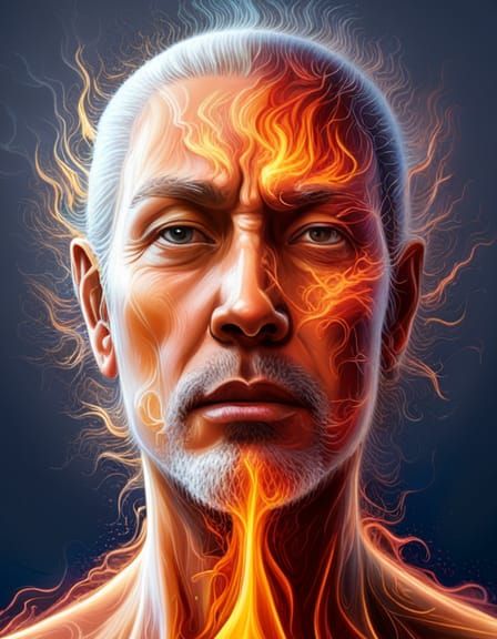 Face of Human Spirit being in fire - AI Generated Artwork - NightCafe ...