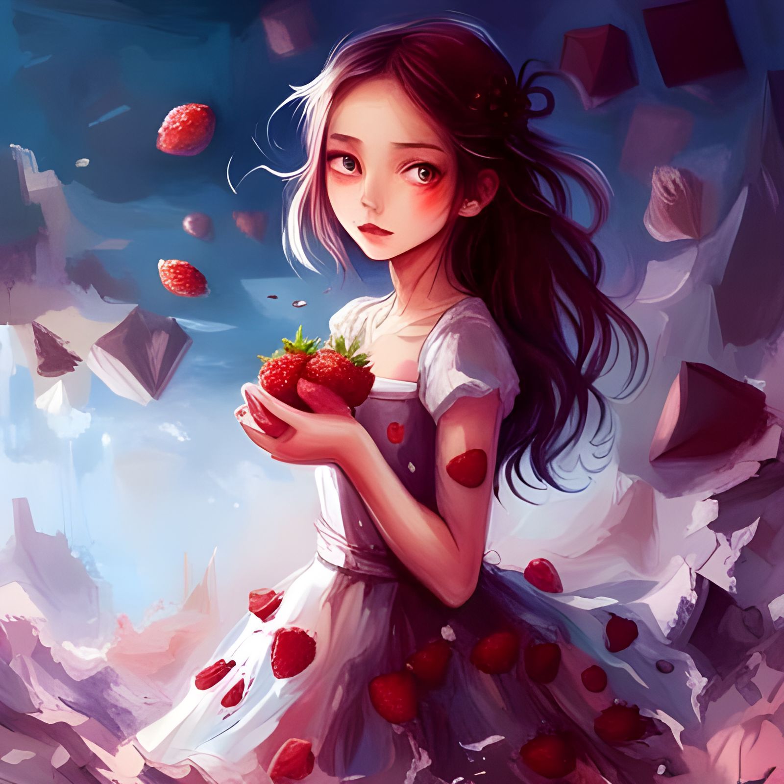 Alice in Strawberry land.. - AI Generated Artwork - NightCafe Creator