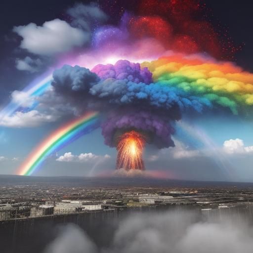 big rainbow explosion - AI Generated Artwork - NightCafe Creator