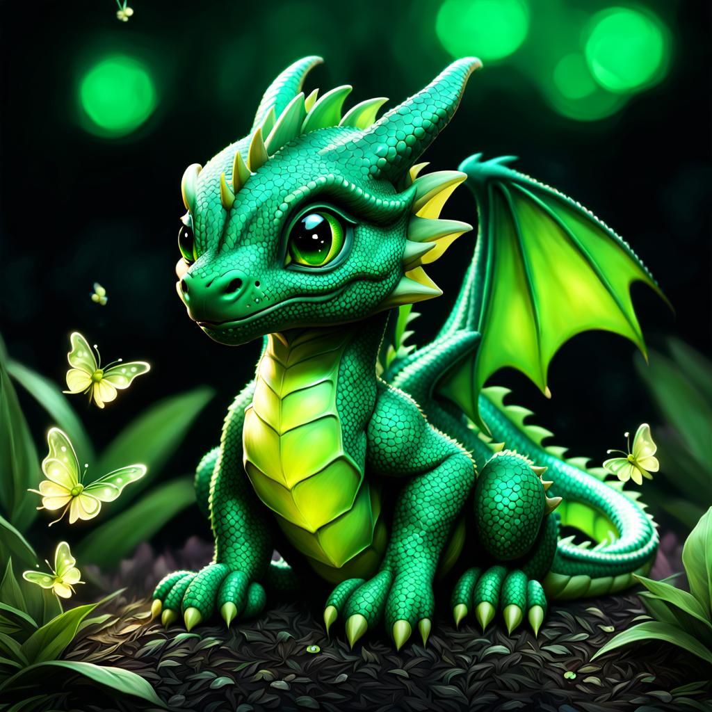 small green dragon - AI Generated Artwork - NightCafe Creator