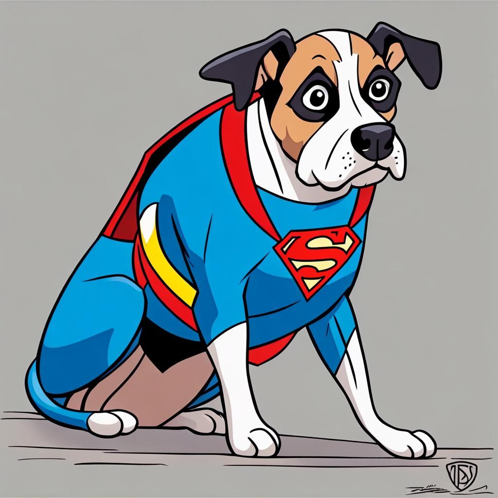 Superman dog portrait taken in the 2000s cartoon - AI Generated Artwork ...