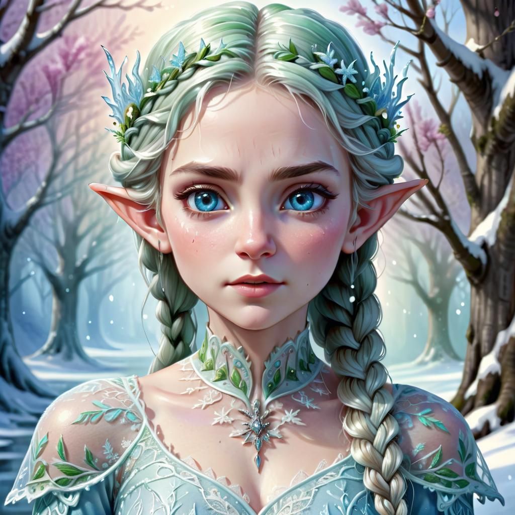 ""a_portrait_of_a_beautiful_ Frozen Queen Elf_strybk Spring smooth_soft ...