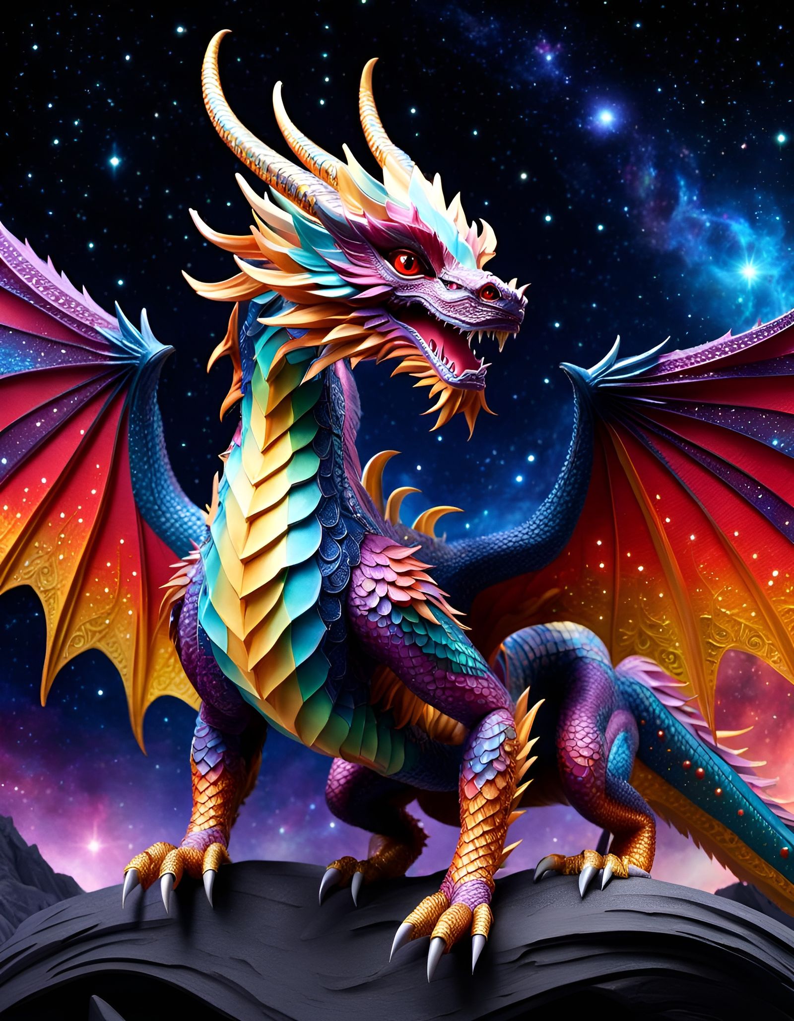 Galactic Dragon - AI Generated Artwork - NightCafe Creator