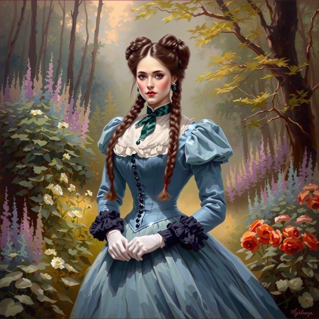 Beautiful Victorian Lady - Elegant Victorian Lady in Traditi...