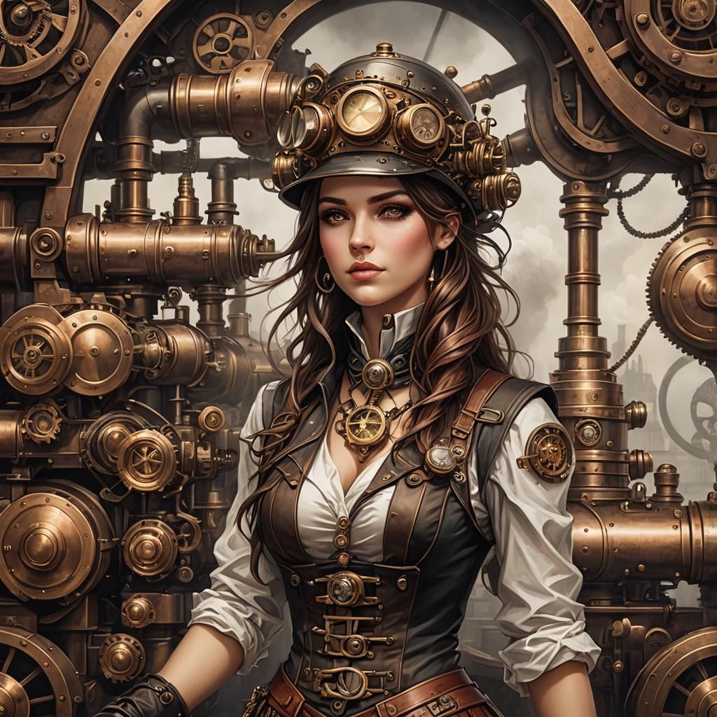 Steampunk girl - AI Generated Artwork - NightCafe Creator