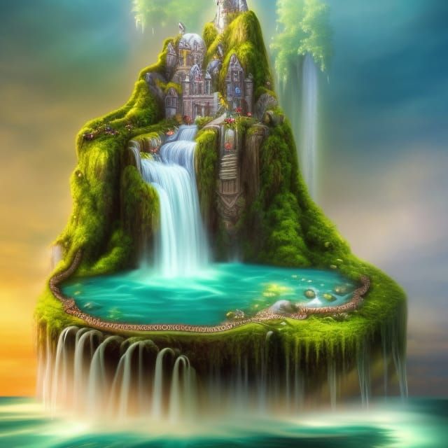 Waterfalls - AI Generated Artwork - NightCafe Creator