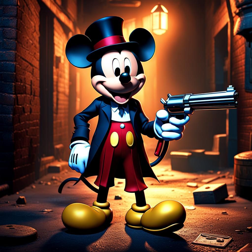 mickey mouse is robbing you ;) - AI Generated Artwork - NightCafe Creator