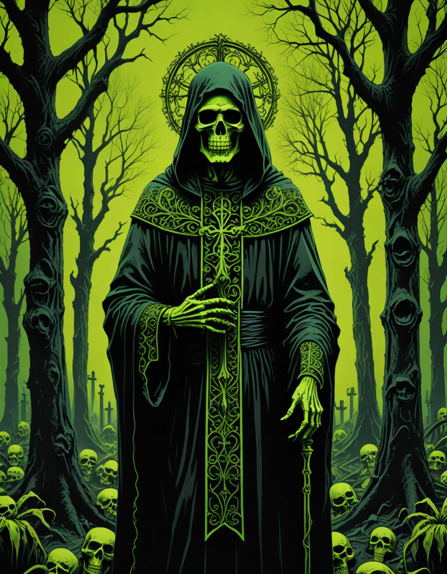 gothic beautiful mexican santa muerte grim-reaper saint religious art ...