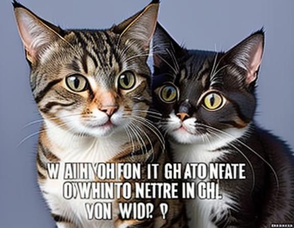 Funny cat meme with subtitles - AI Generated Artwork - NightCafe Creator