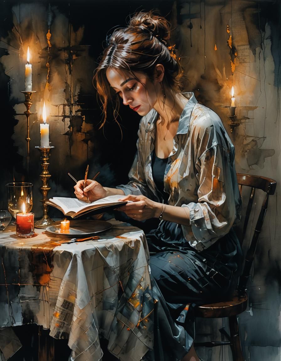 woman reading a book - AI Generated Artwork - NightCafe Creator