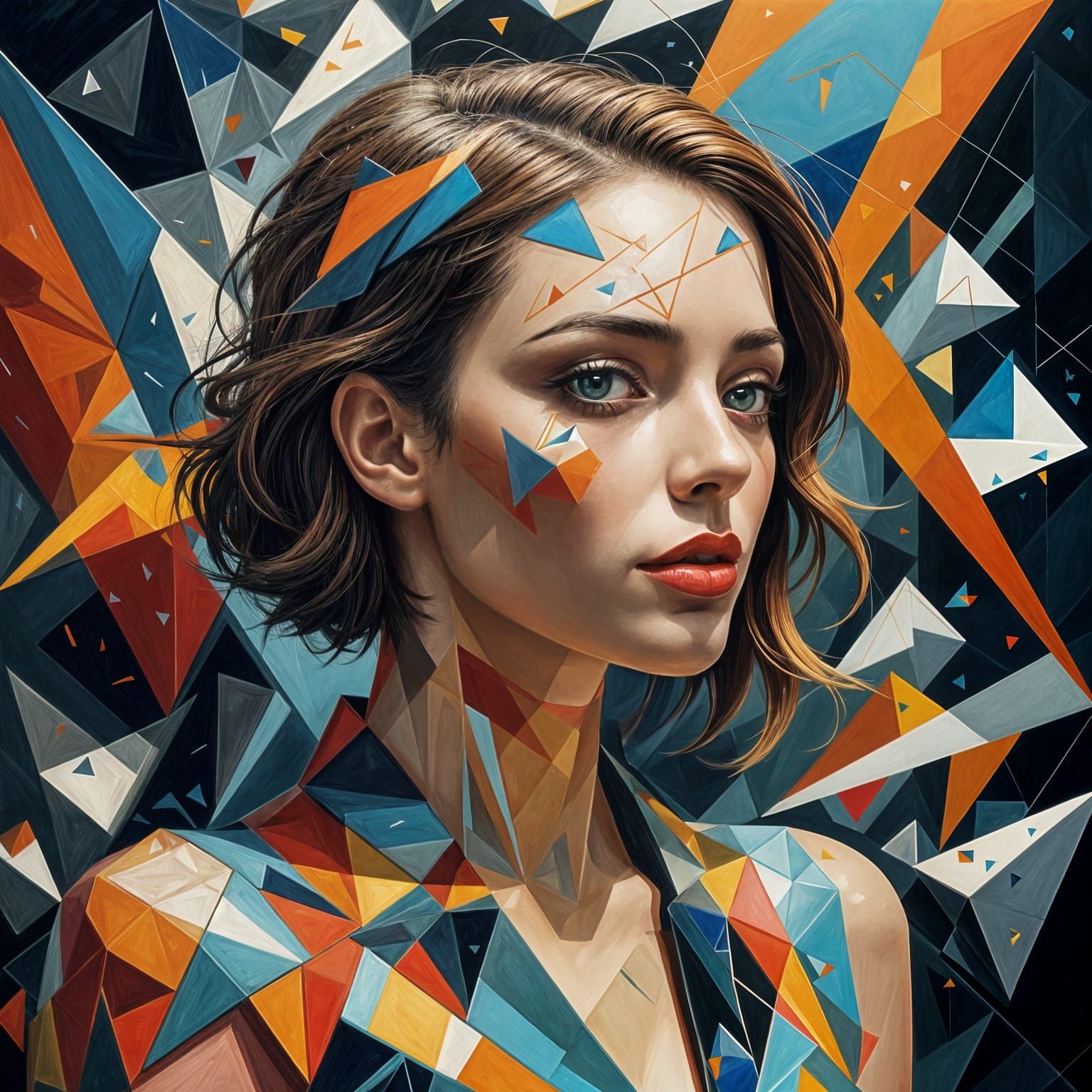 Angular Cubist Masterpiece in Neo-Cubism Style - AI Art
