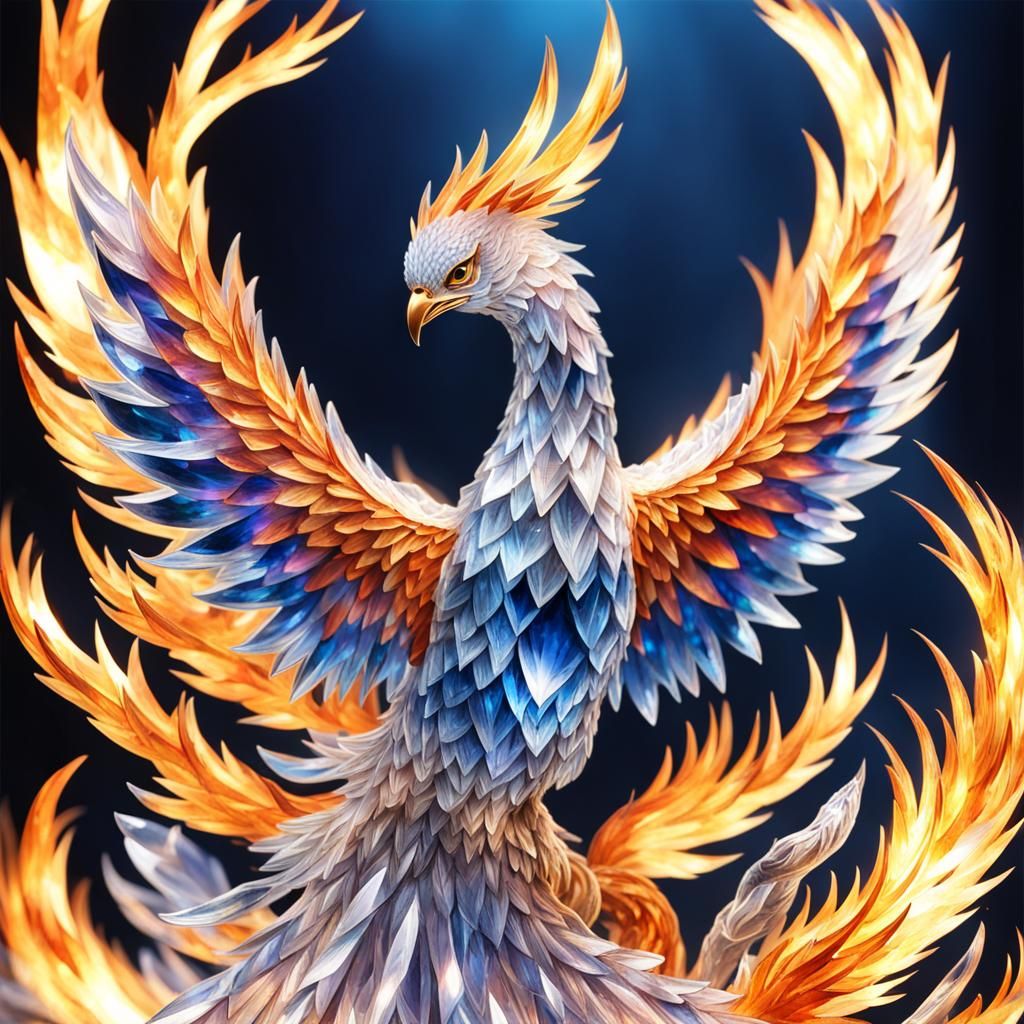 A Crystal Phoenix 2 - AI Generated Artwork - NightCafe Creator