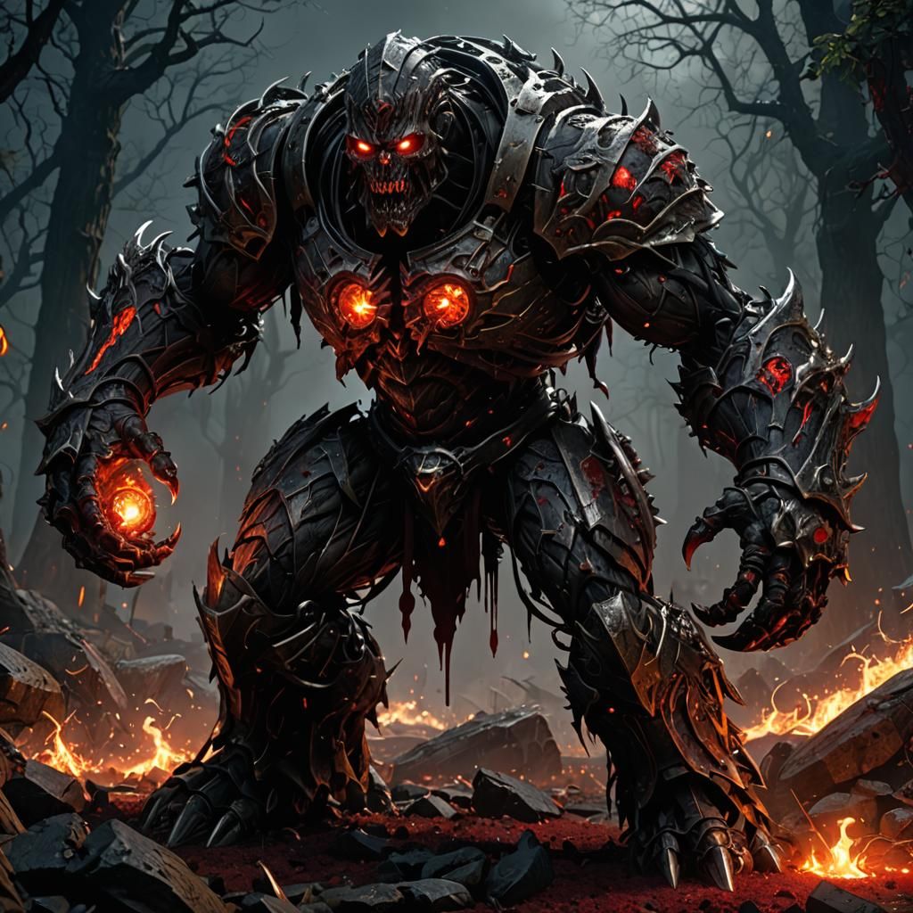 Blood zombie golem - AI Generated Artwork - NightCafe Creator
