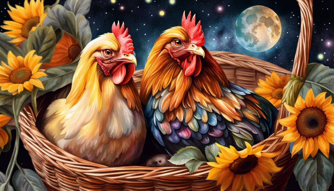 Sunflower Chickens #2 - AI Generated Artwork - NightCafe Creator