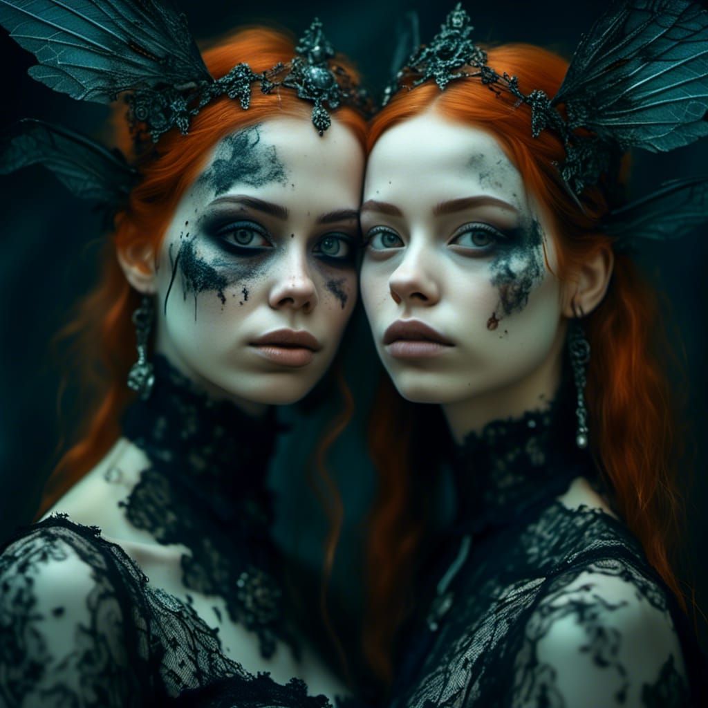 The Gothic twins - AI Generated Artwork - NightCafe Creator