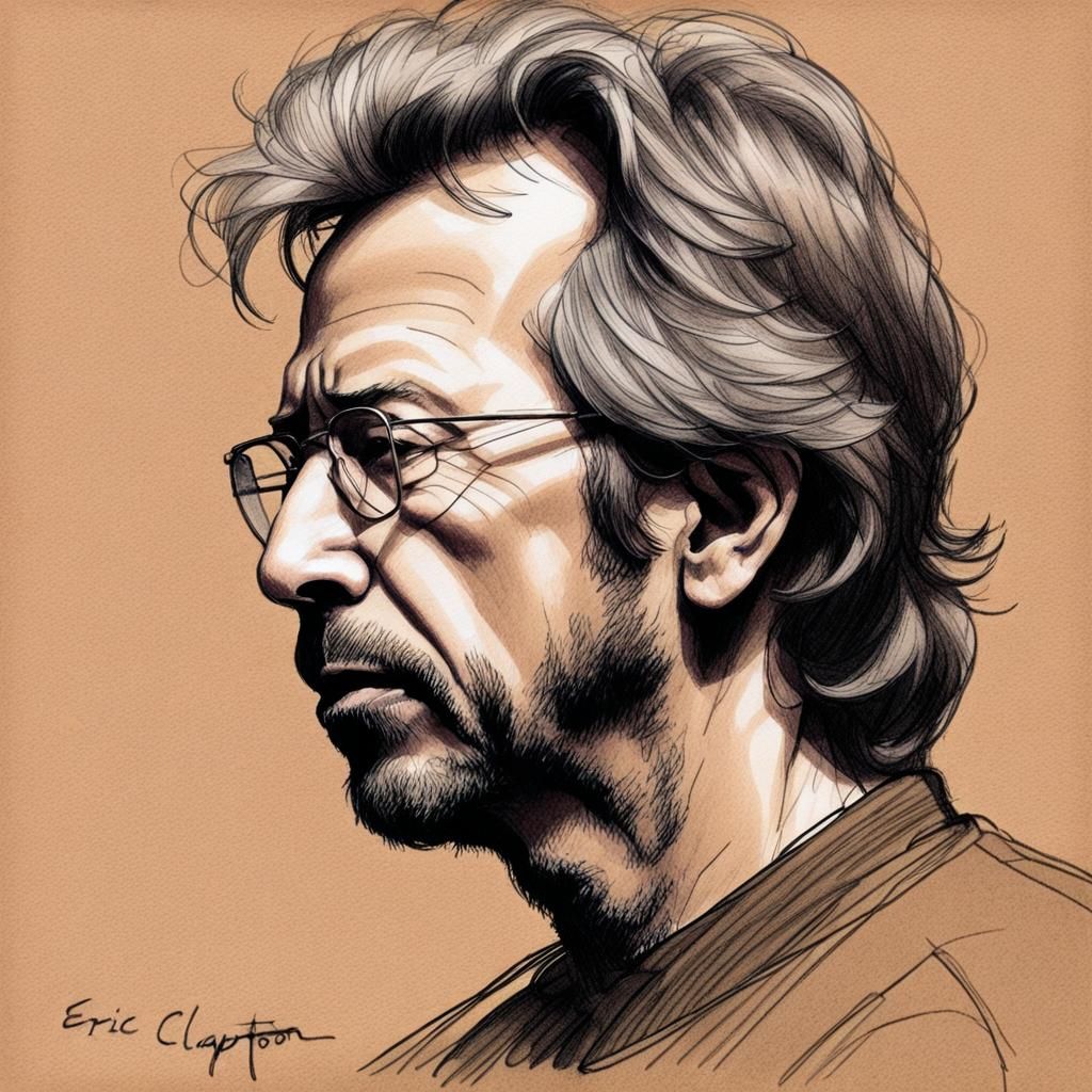 Portrait of Eric Clapton - AI Generated Artwork - NightCafe Creator