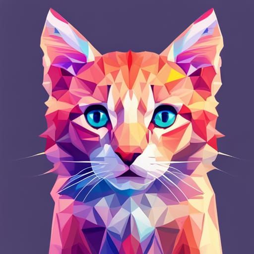 Kitten made out of triangles - AI Generated Artwork - NightCafe Creator