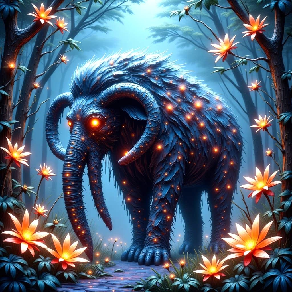 AI Reborn Extinct Animals in Cyberpunk World - AI Art