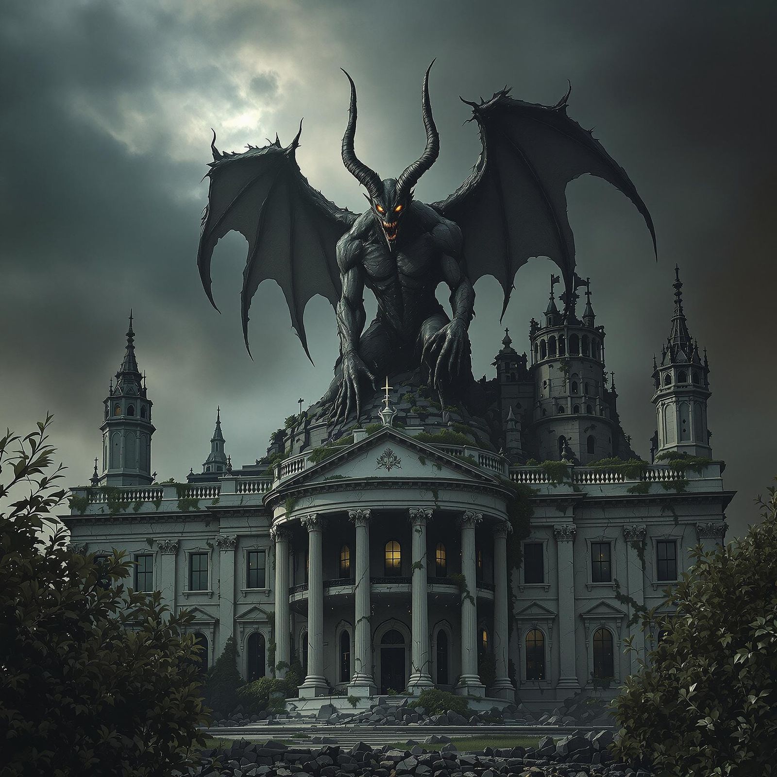 Dark Temple of Evil Rises from Ruins of the White ... - AI Art