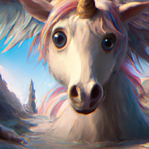 Adorable Unicorn Wizard in Oil Painting Style - AI Art