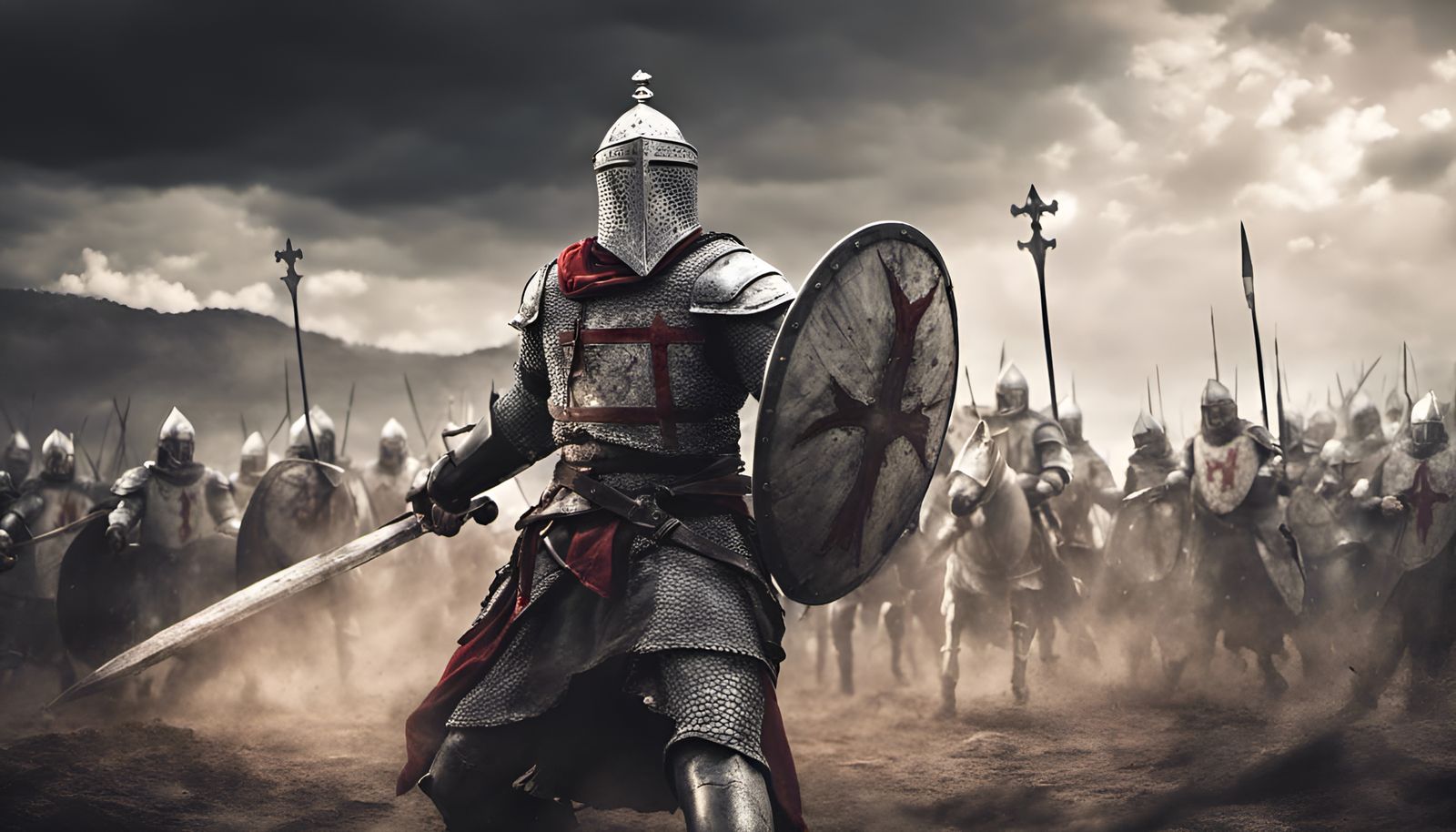 Templar Knight epic battle scene - AI Generated Artwork - NightCafe Creator
