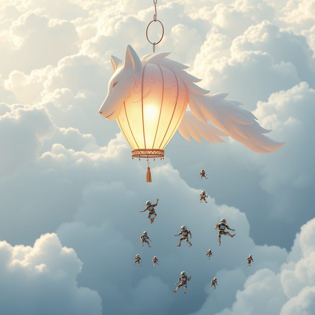 Lantern - Ethereal Lantern Sails Through Dreamy Cloudscape ...