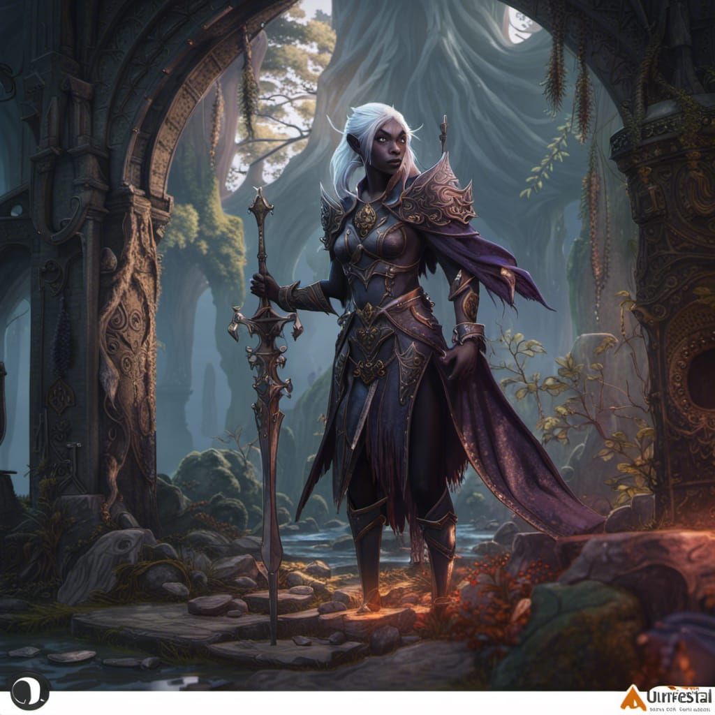 Drow Elf- old - AI Generated Artwork - NightCafe Creator