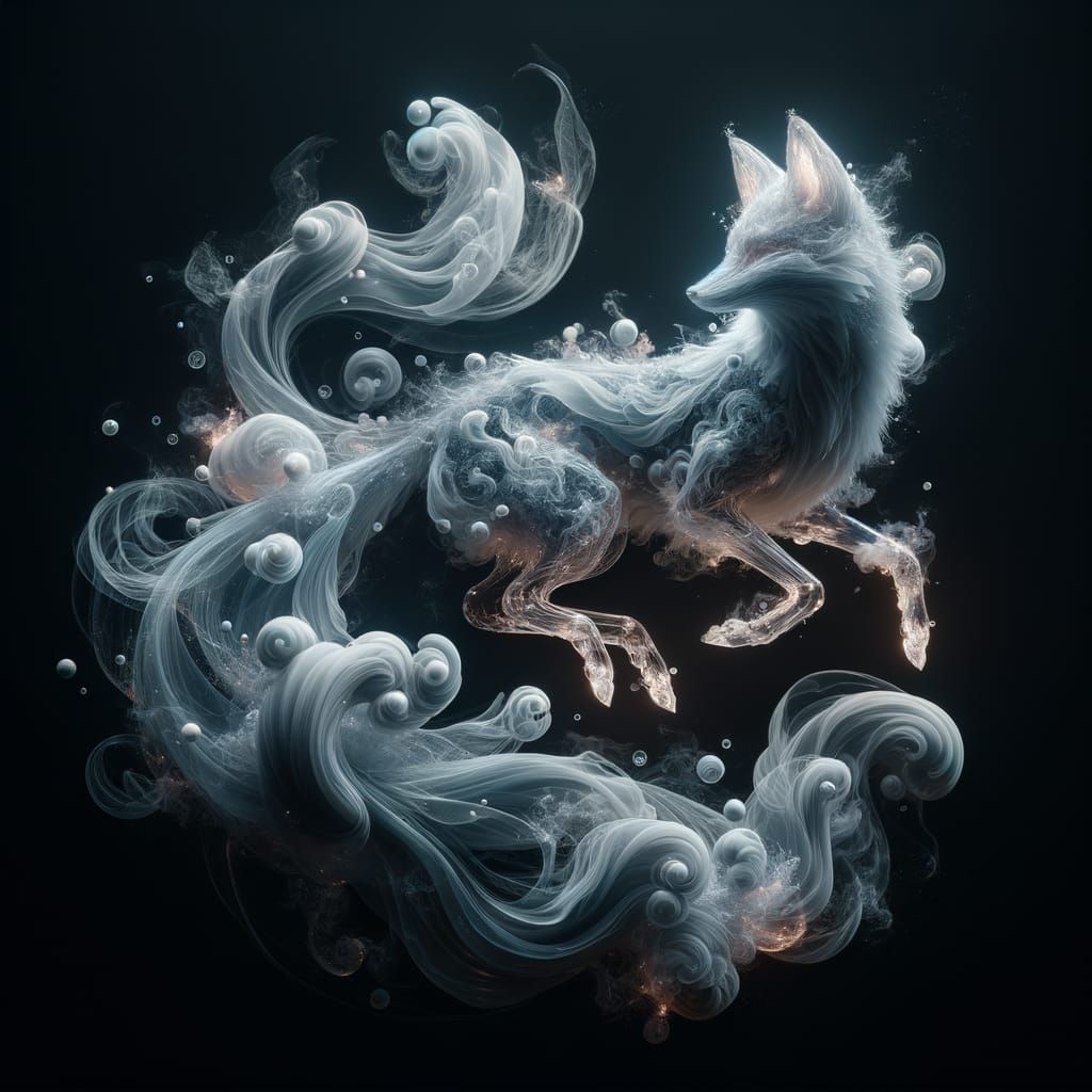 Smoke On The Water - Ethereal Water Fox in Soft Glow