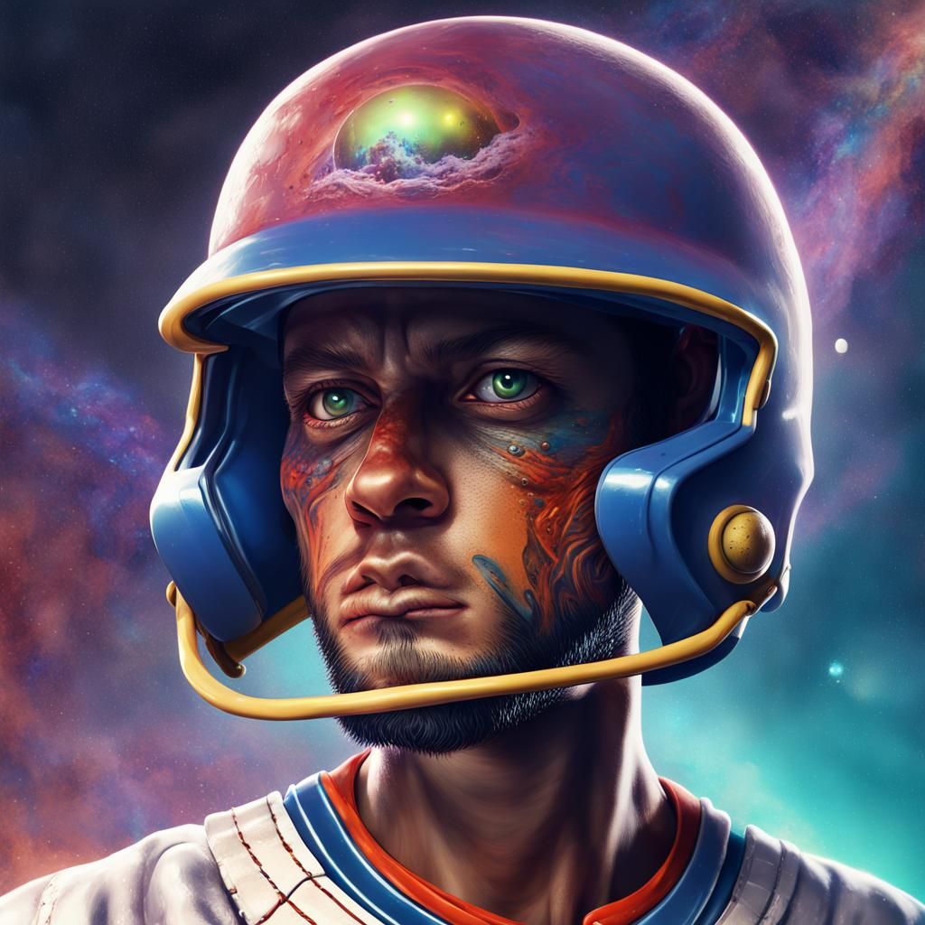 Cosmic Baseball Player - AI Generated Artwork - NightCafe Creator