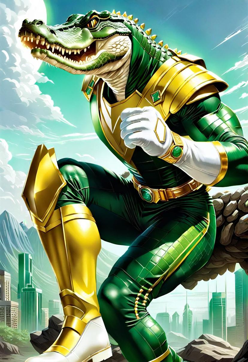Green Crocodile Ranger - AI Generated Artwork - NightCafe Creator