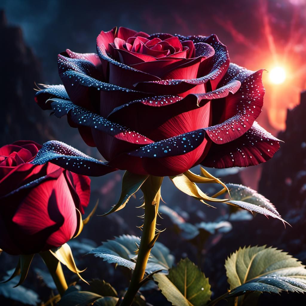 Midnight Bloom 🌹 - AI Generated Artwork - NightCafe Creator