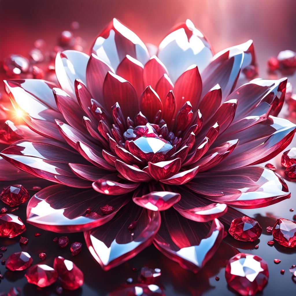A ruby flower - AI Generated Artwork - NightCafe Creator