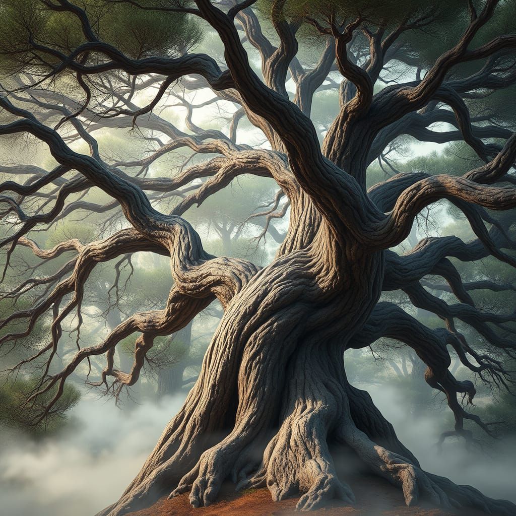 Ancient Pine of S.Andrea in Ethereal Reverence - AI Art