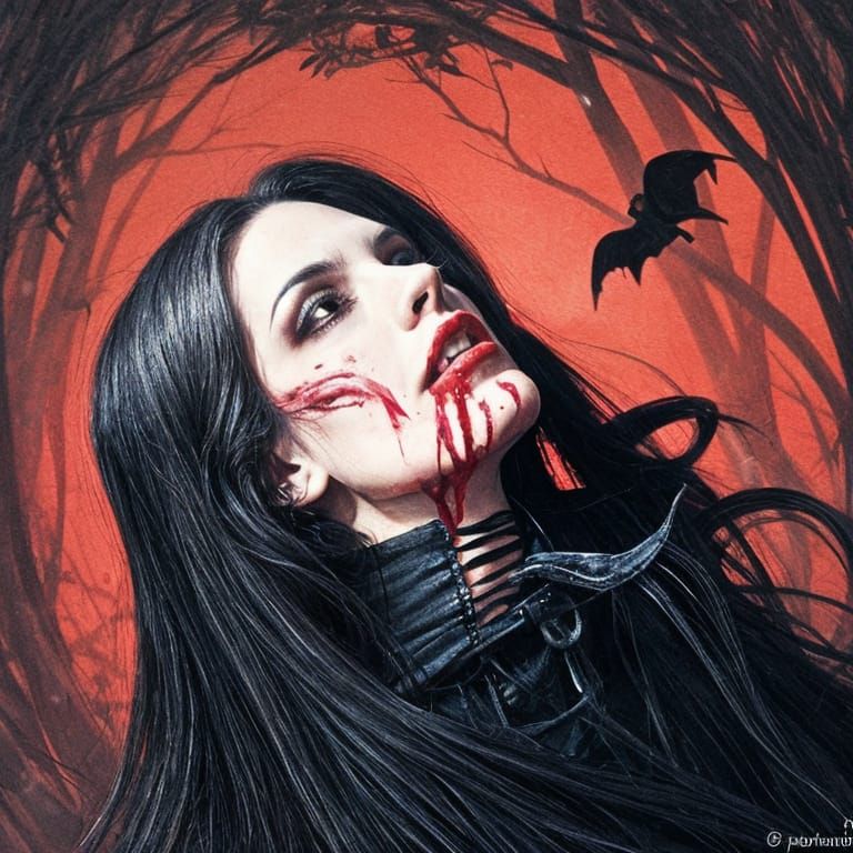 vampiro - Vampire Drains Woman's Neck in a Dark and Moody Sc...