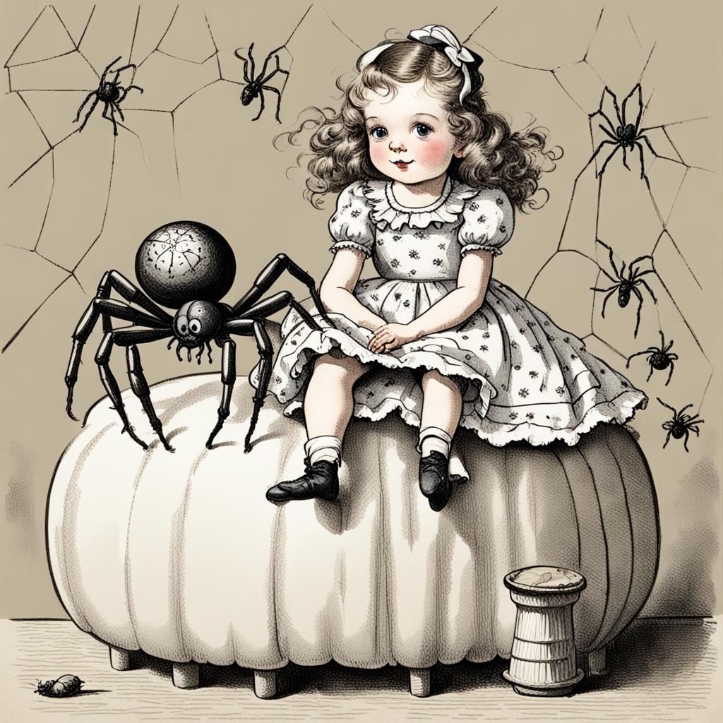 Little Miss Muffet and the Spider - AI Generated Artwork - NightCafe ...