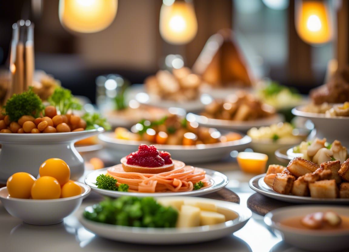 scrumptious food table - AI Generated Artwork - NightCafe Creator