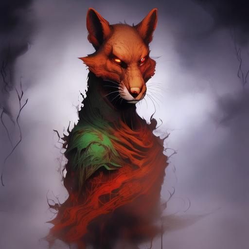 Fox-cat with roots - AI Generated Artwork - NightCafe Creator