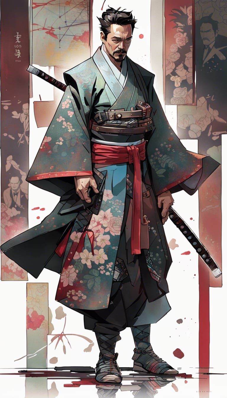 Tony Stark X Samurai - AI Generated Artwork - NightCafe Creator
