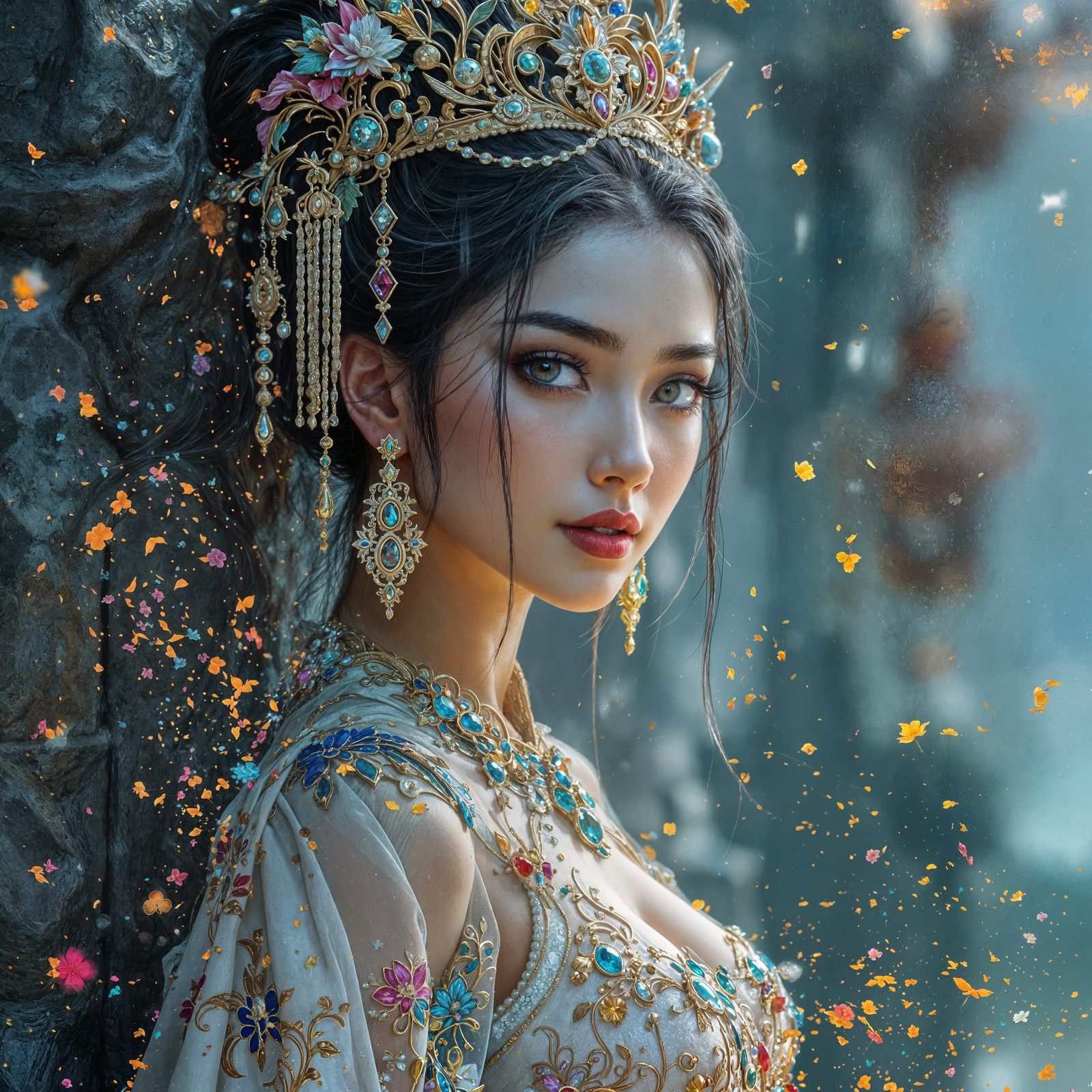 The Guilded Empress - Asian Princess in Regal Splendor